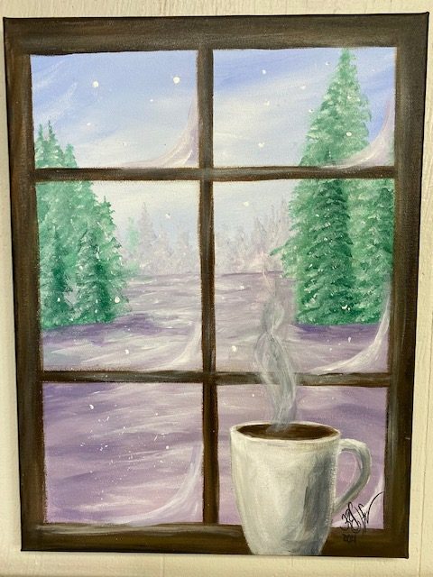 Cozy Winter Window – Art by Karen Wolfe