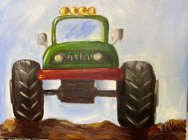 Monster Truck – Kids Painting Tutorial – Art by Karen Wolfe